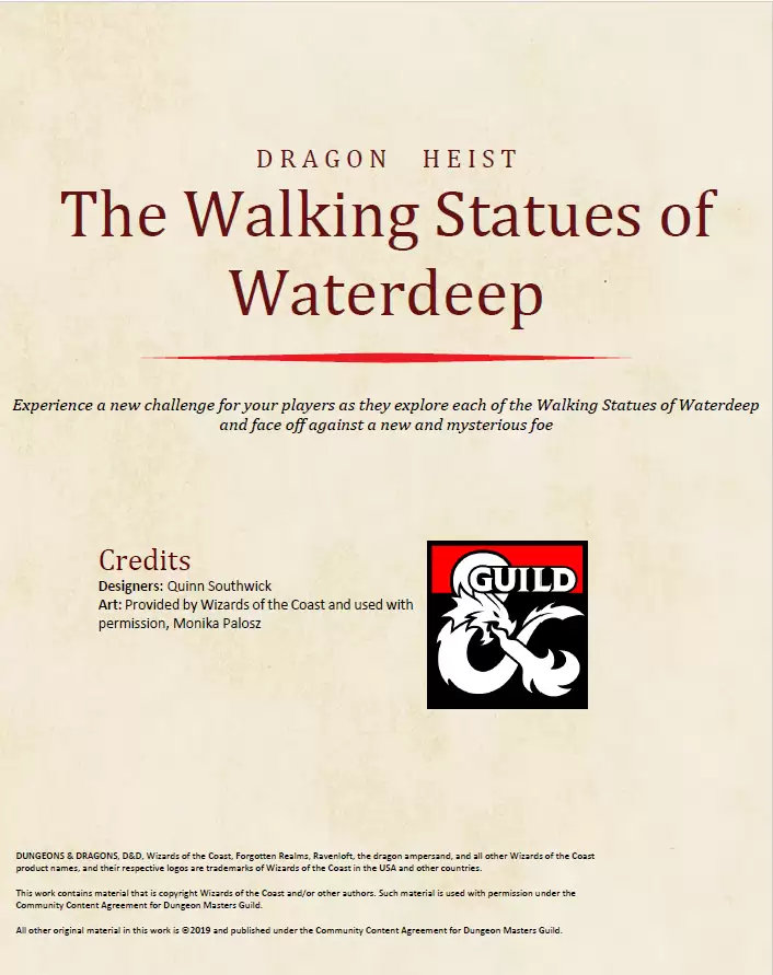 The Walking Statues of Waterdeep - Dungeon Masters Guild | DriveThruRPG