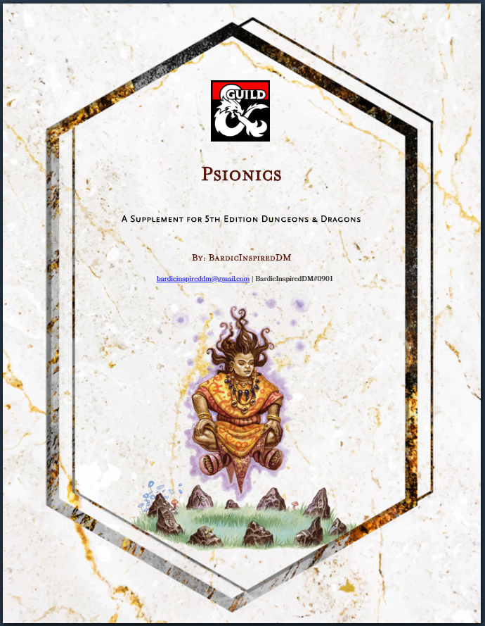 Psionics: A Supplement for 5E - Dungeon Masters Guild | DriveThruRPG