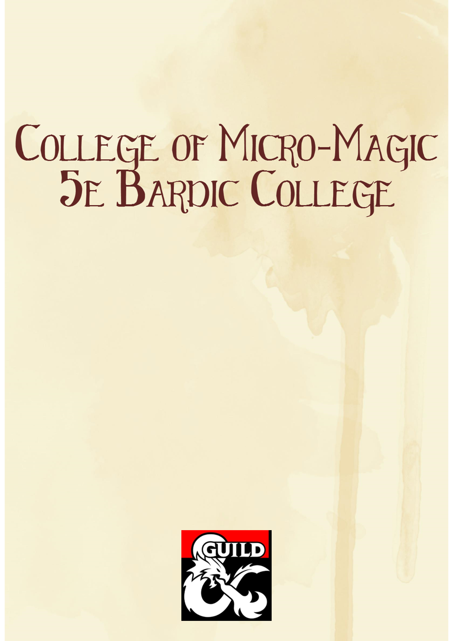 College of Micro-Magic (5e Bardic College) - Dungeon Masters Guild ...