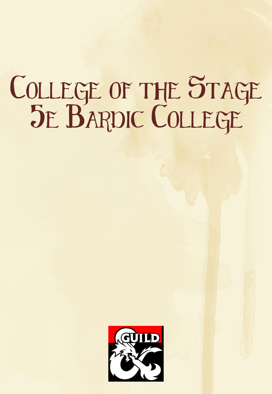 College of the Stage (5e Bardic College) - Dungeon Masters Guild ...