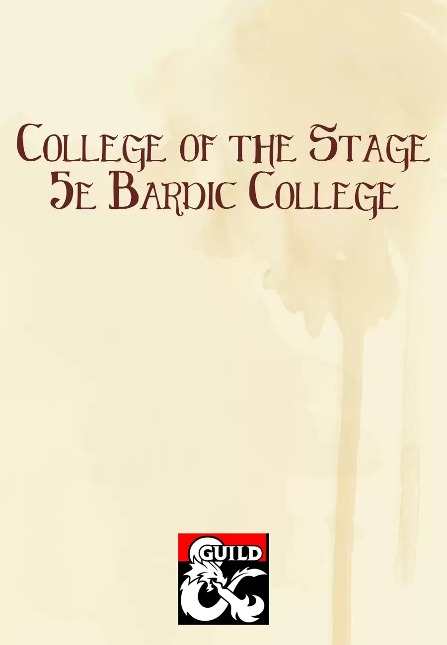 College of the Stage (5e Bardic College) - Dungeon Masters Guild ...