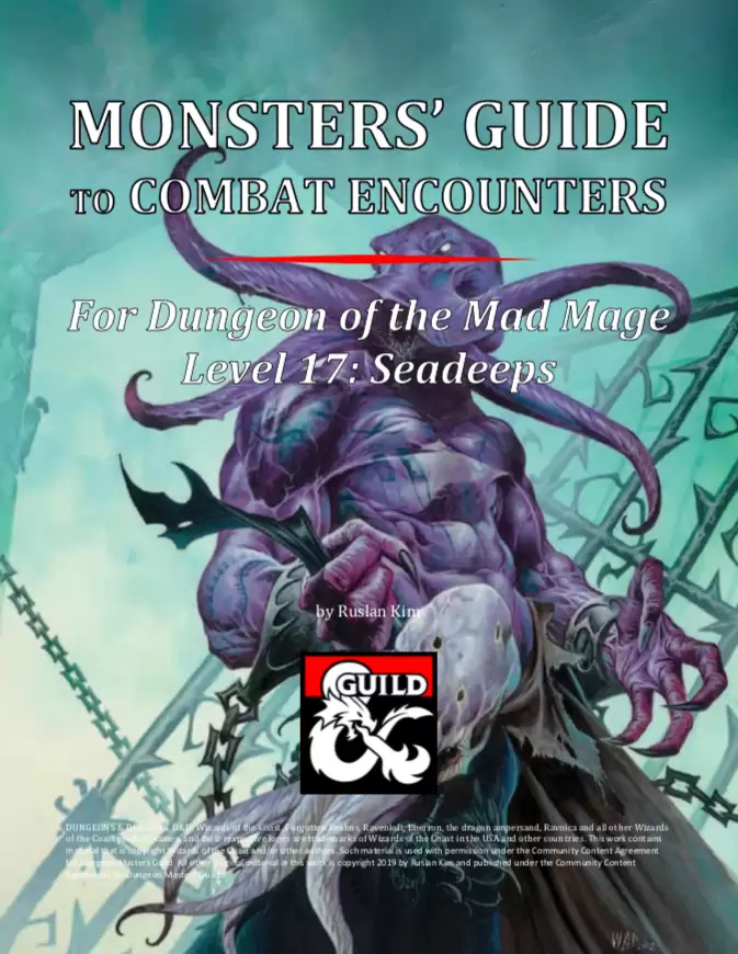 Monsters' Guide to Combat Encounters for Waterdeep: Dungeon of the Mad ...