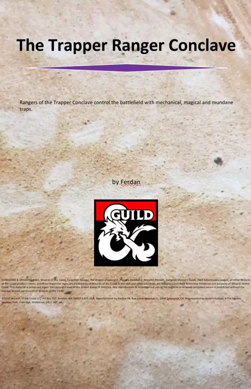 The Trapper Ranger Conclave - Dungeon Masters Guild | DriveThruRPG