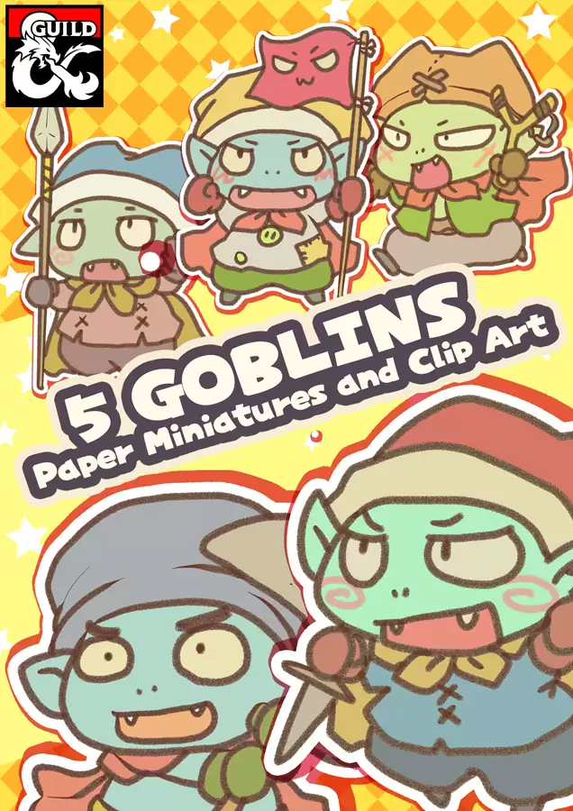 5 Goblins Paper miniatures & Clip art - Dungeon Masters Guild ...