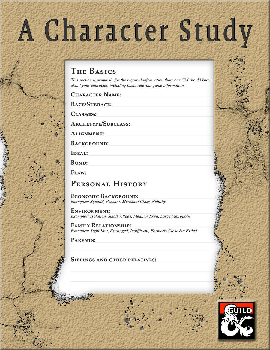 A Character Study - Dungeon Masters Guild | DriveThruRPG