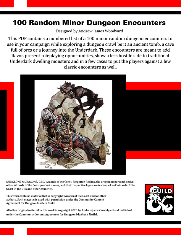 100 Random Minor Dungeon Encounters - Dungeon Masters Guild | DriveThruRPG