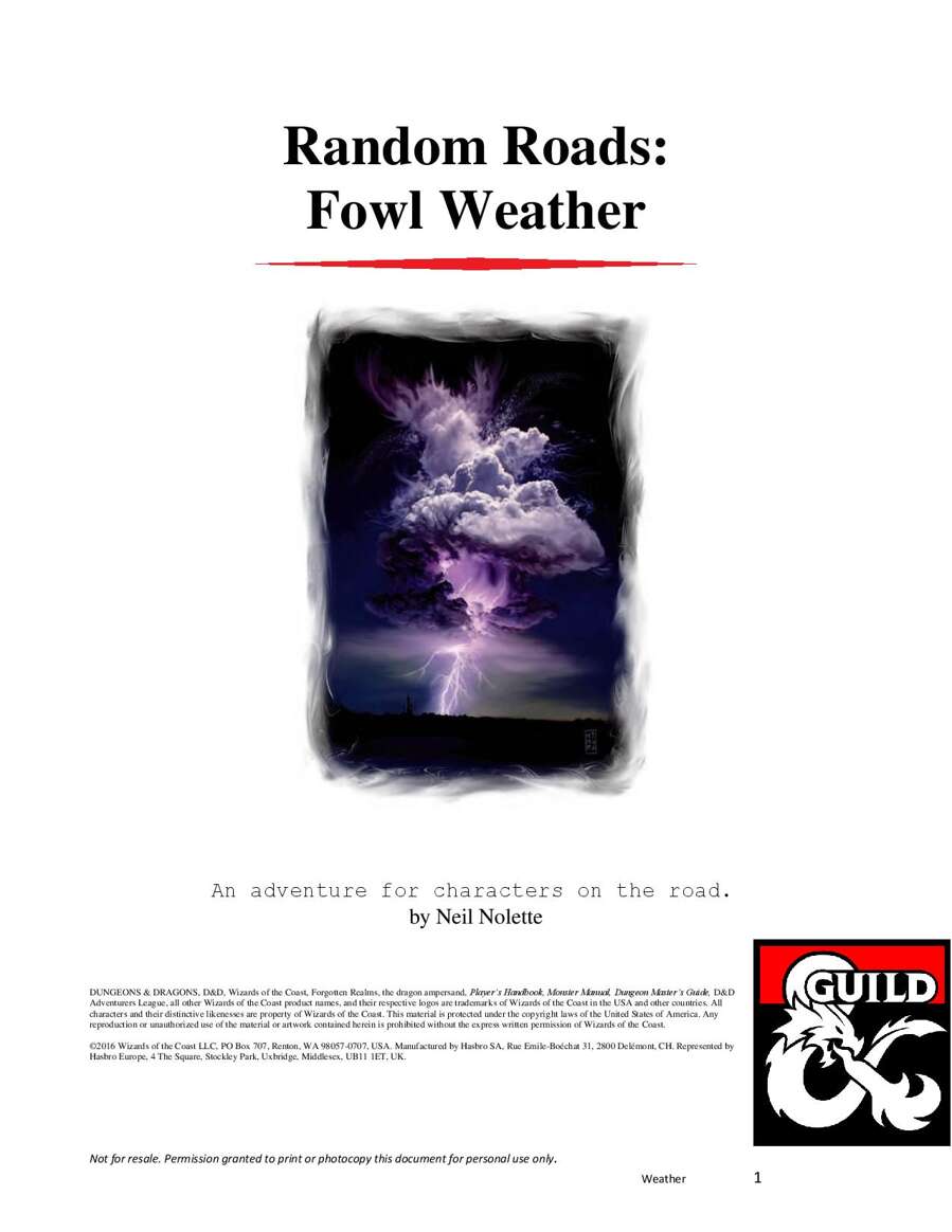 Random Roads: Fowl Weather - Dungeon Masters Guild | DriveThruRPG