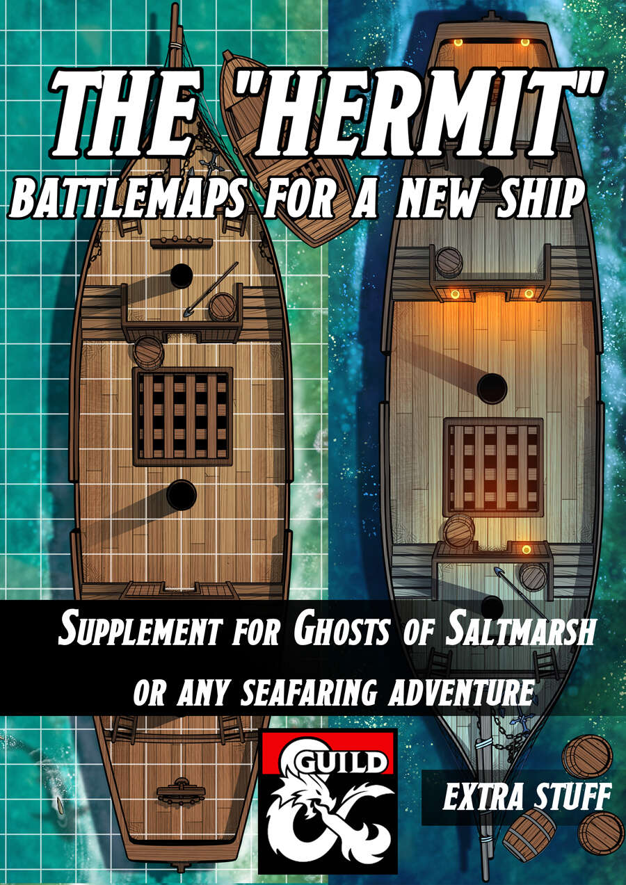 The Hermit: A new ship battlemap for Saltmarsh - Dungeon Masters Guild ...