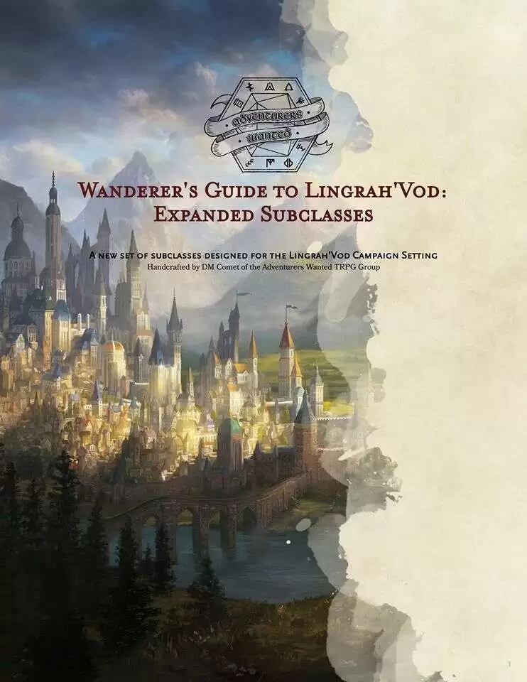 Expanded Subclasses: Wanderer's Guide to Lingrah'Vod - Dungeon Masters Guild | DriveThruRPG