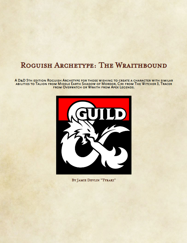 Roguish Archetype: The Wraithbound - Dungeon Masters Guild | DriveThruRPG