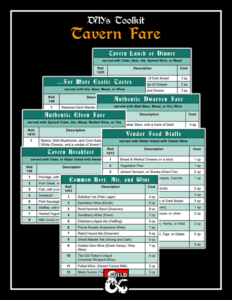 DM's Toolkit - Tavern Fare - Dungeon Masters Guild | DriveThruRPG