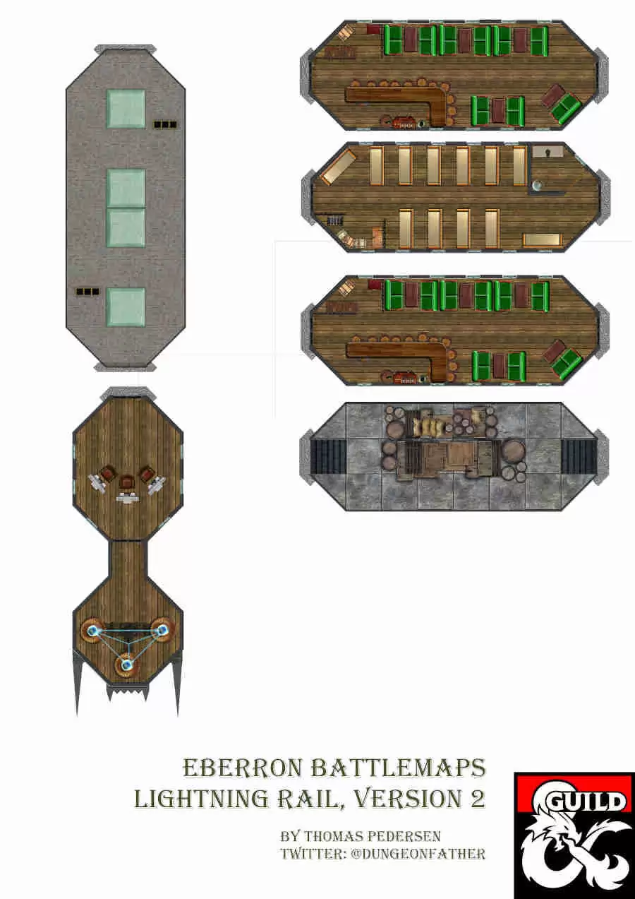 Eberron Battlemaps - Lightning Rail, version 2 - Dungeon Masters Guild | DriveThruRPG