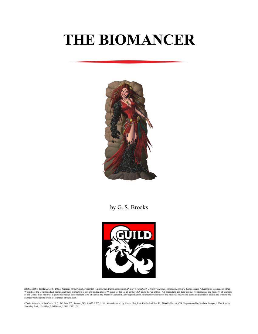 The Biomancer - Dungeon Masters Guild | DriveThruRPG