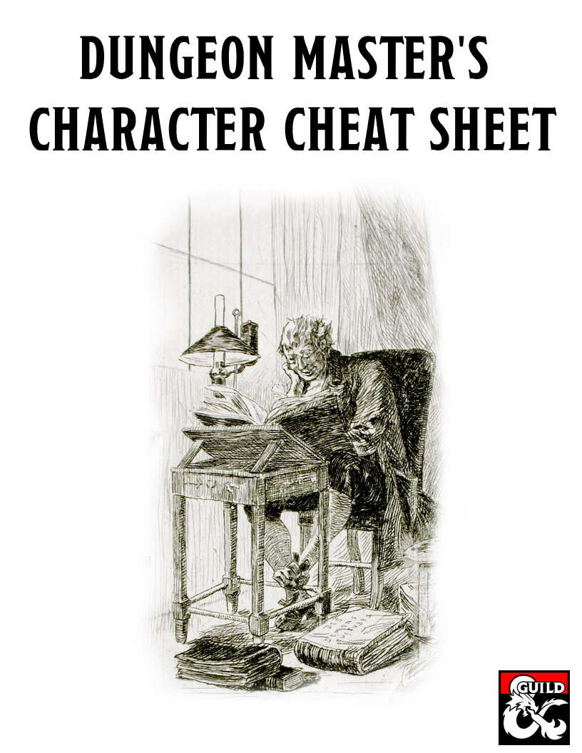 Dungeon Master's Character Cheat Sheet - Dungeon Masters Guild ...