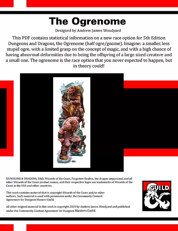 The Ogrenome (half ogre - half gnome) - Dungeon Masters Guild ...