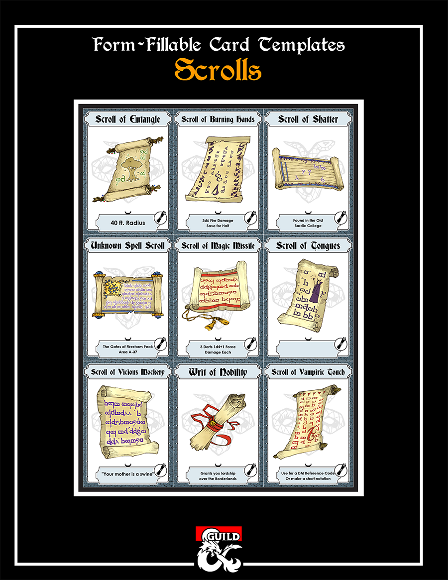 Form-Fillable Scroll Card Templates and Art Library - Dungeon Masters ...