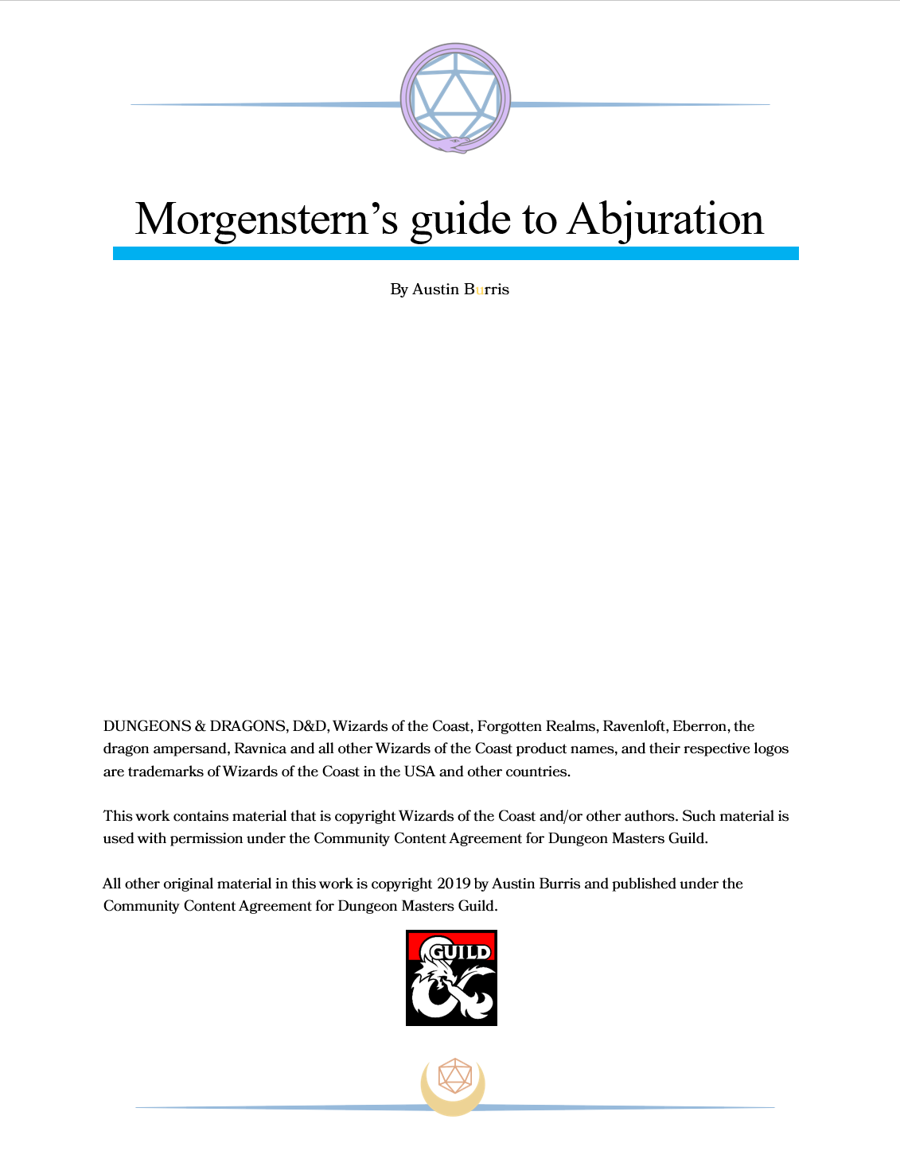 Morgenstern’s guide to Abjuration - Dungeon Masters Guild | DriveThruRPG