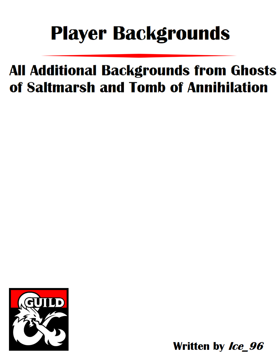 Player Backgrounds - Dungeon Masters Guild | DriveThruRPG