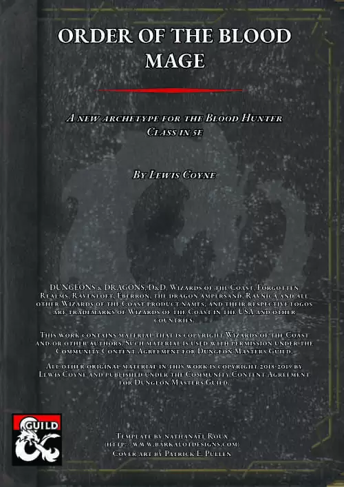 Order of the Blood Mage-A Blood Hunter Archetype for D&D 5E - Dungeon ...