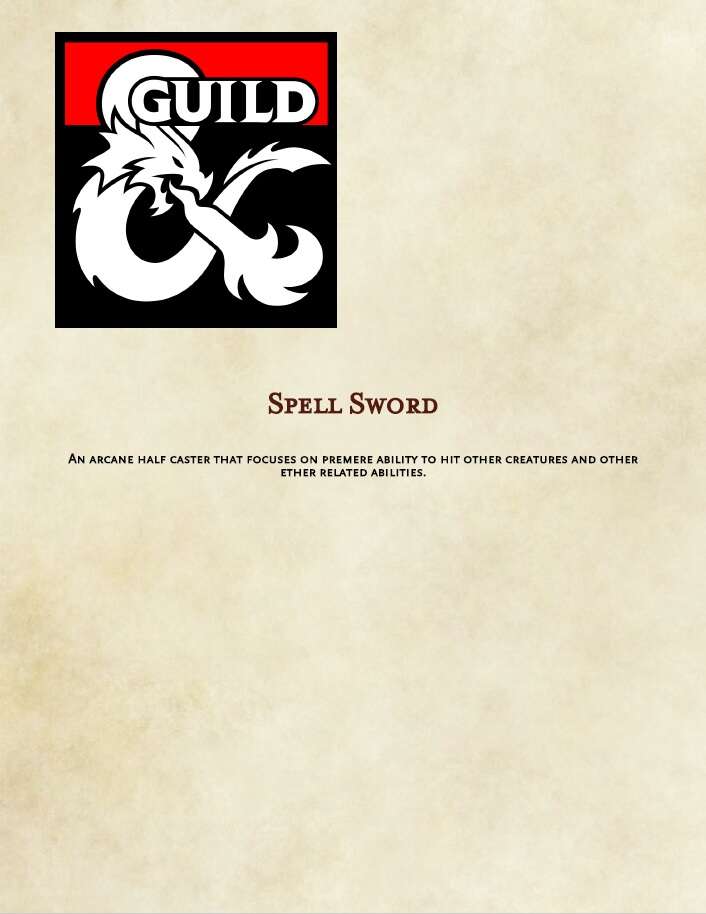 Spell sword Class - Dungeon Masters Guild | DriveThruRPG