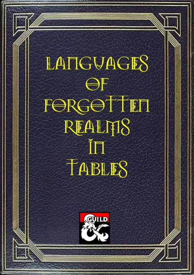 Languages of Forgotten Realms in Table - Dungeon Masters Guild ...