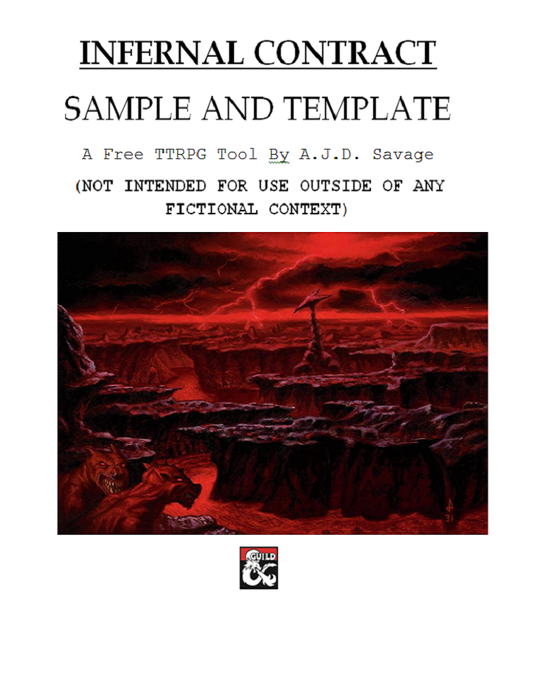 Infernal Contract Sample and Template - Dungeon Masters Guild | DriveThruRPG