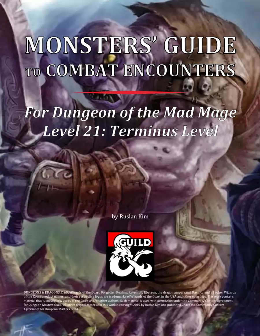 Monsters' Guide to Combat Encounters for Waterdeep: Dungeon of the Mad ...