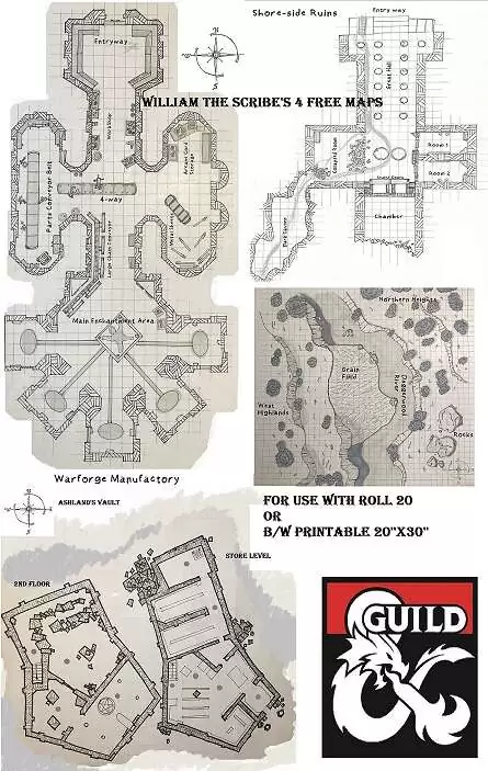 4 free maps - Dungeon Masters Guild | DriveThruRPG