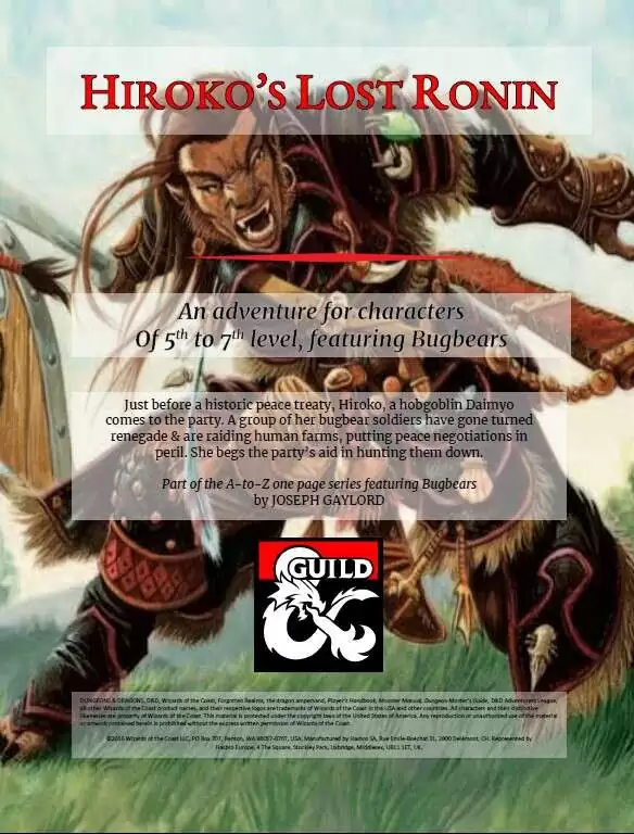 Hiroko's Lost Ronin (A level 5-7 adventure featuring Bugbears) - Dungeon Masters Guild ...