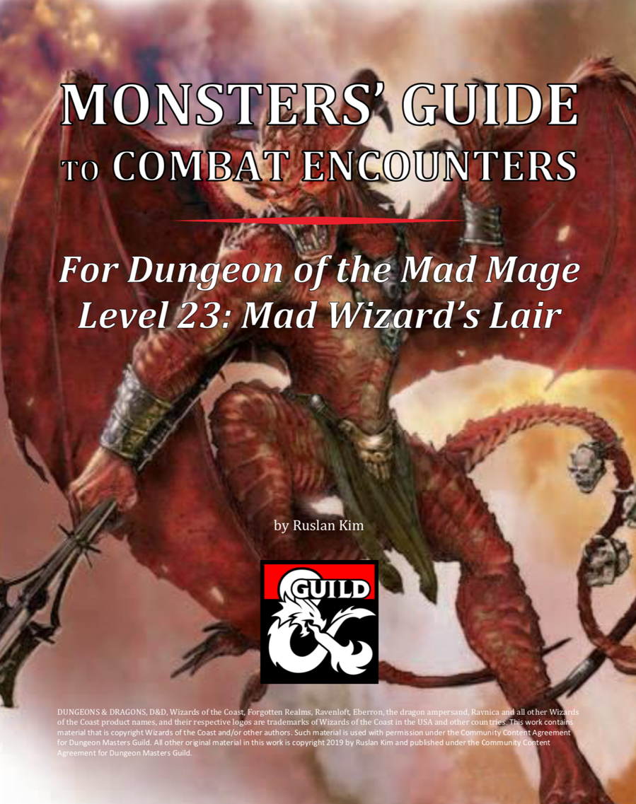 Monsters' Guide to Combat Encounters for Waterdeep: Dungeon of the Mad ...