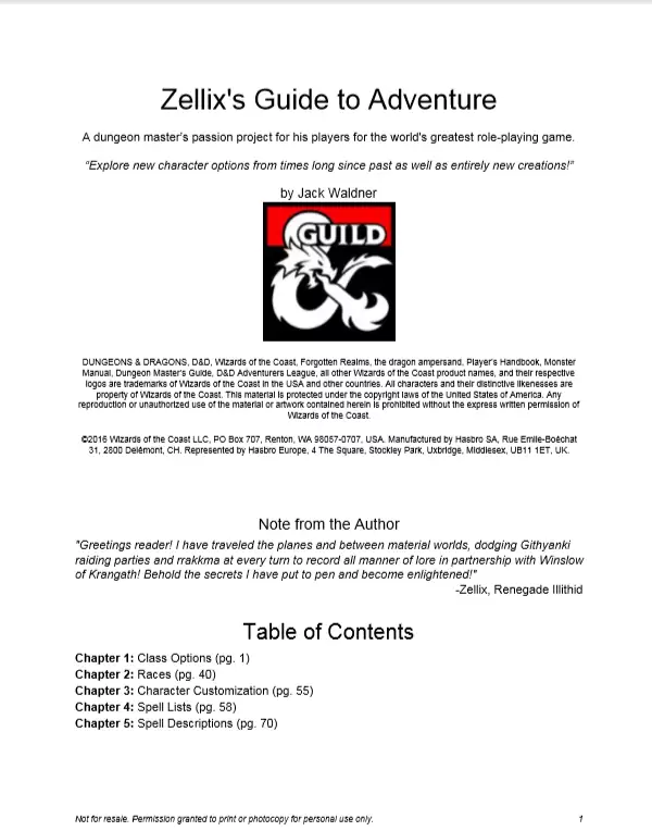 Zellix's Guide to Adventure - Dungeon Masters Guild | DriveThruRPG