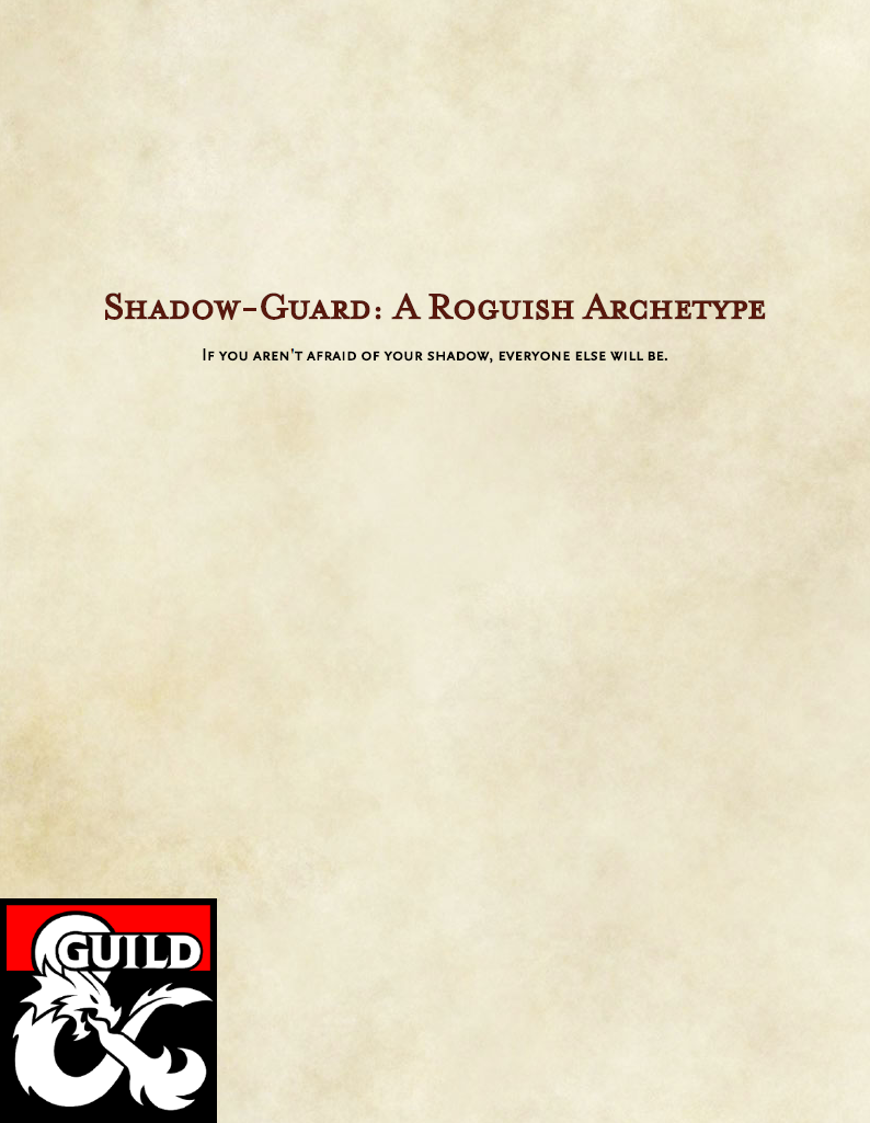 Shadow-Guard Rogue Archetype - Dungeon Masters Guild | DriveThruRPG