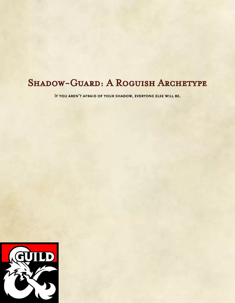 Shadow-Guard Rogue Archetype - Dungeon Masters Guild | DriveThruRPG