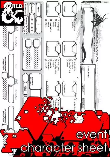 Event Character Sheet - D&D 5e - Dungeon Masters Guild | DriveThruRPG