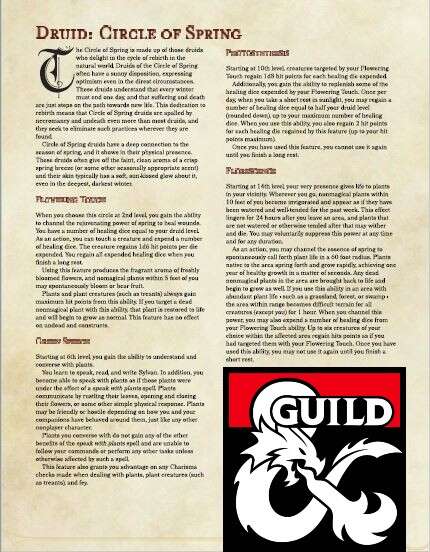 Druid: Circle of Spring - Dungeon Masters Guild | DriveThruRPG