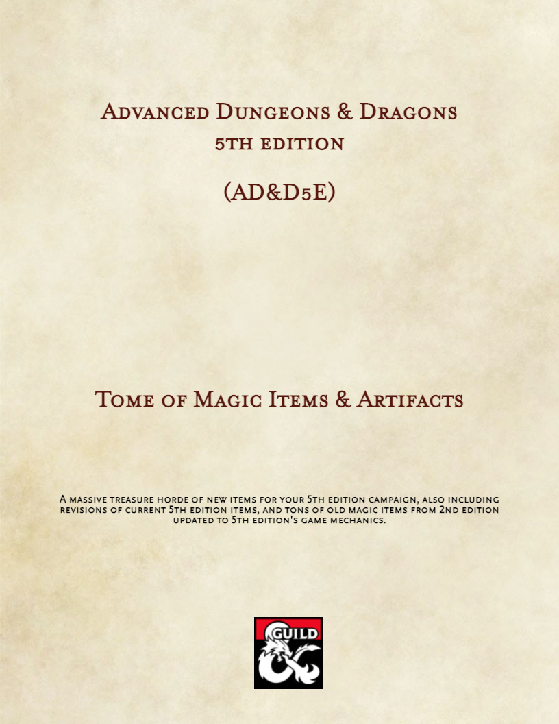 AD&D5E: Tome of Magic Items & Artifacts - Dungeon Masters Guild ...