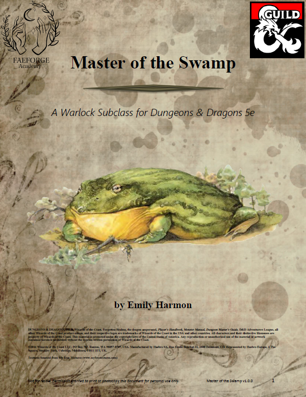 Master of the Swamp - Dungeon Masters Guild | DriveThruRPG