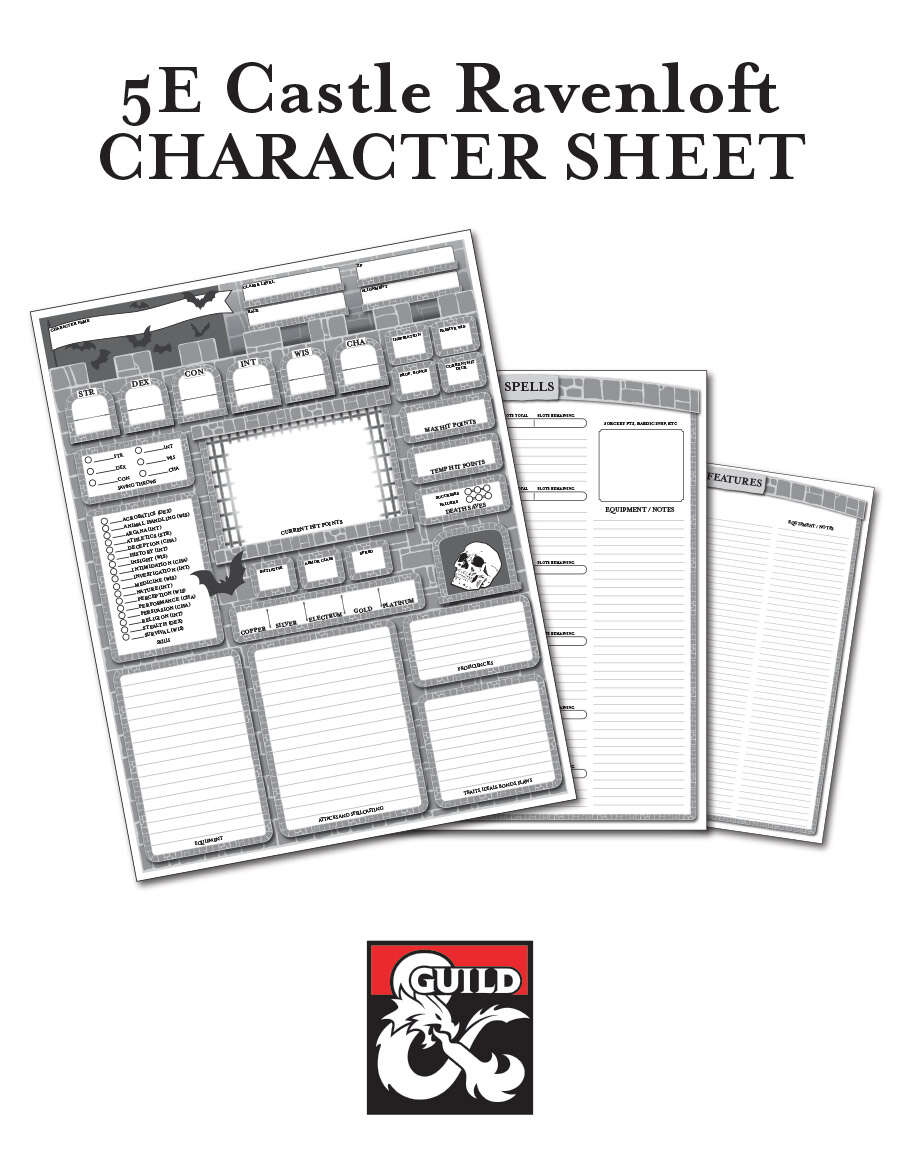 5E Character Sheet - Curse of Strahd - Castle Ravenloft - Dungeon ...