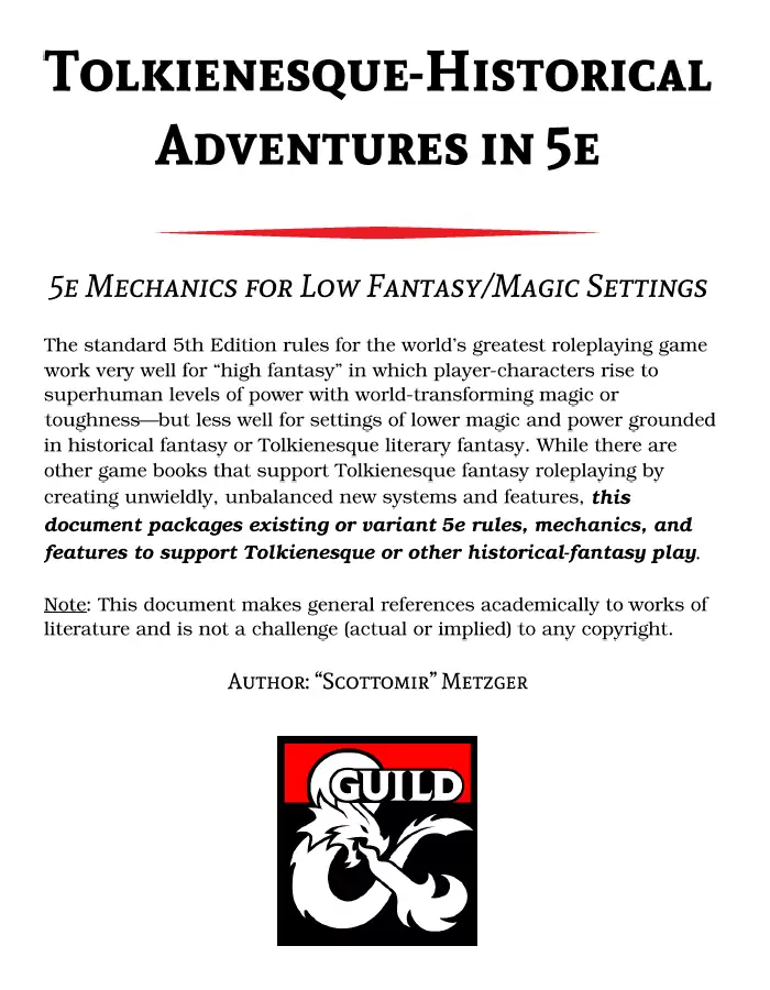Tolkienesque-Historical Adventures in 5e - Dungeon Masters Guild ...