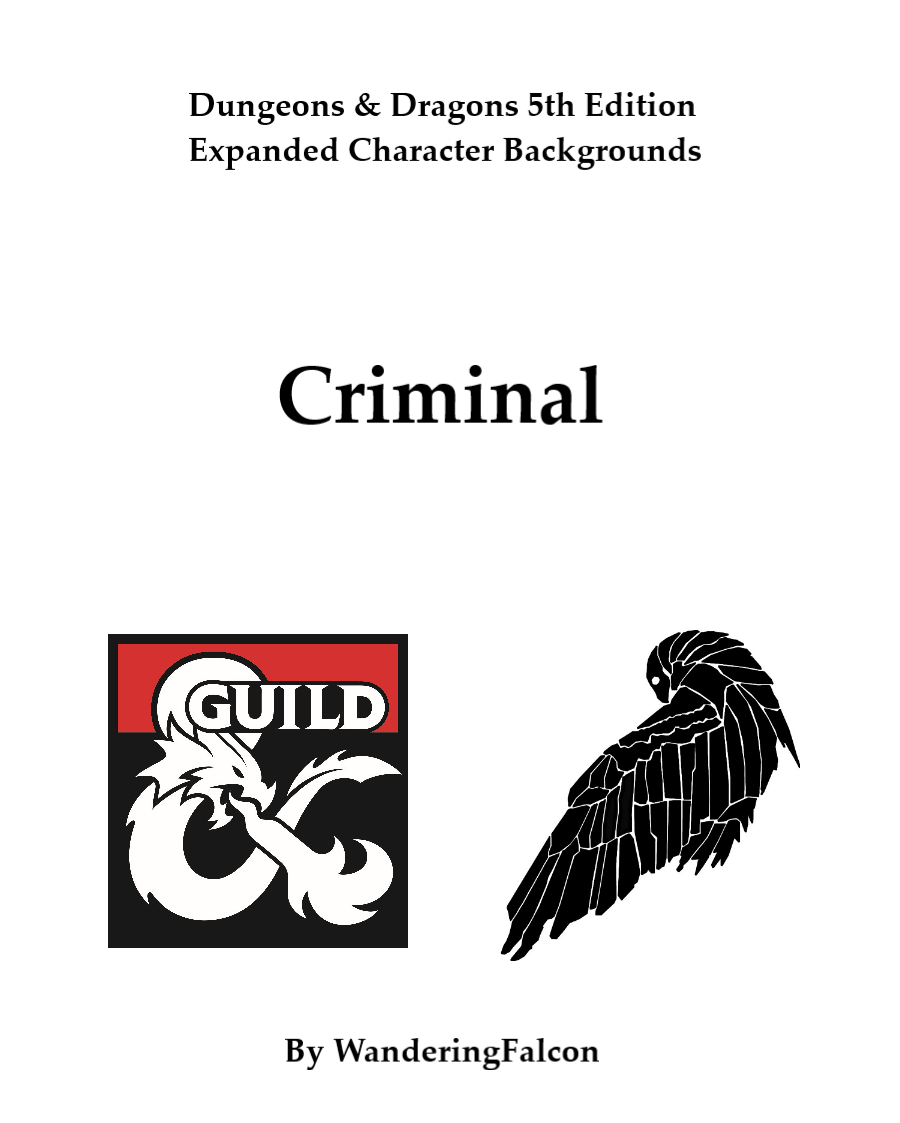 Dnd 5e Expanded Character Backgrounds - Criminal - Dungeon Masters ...