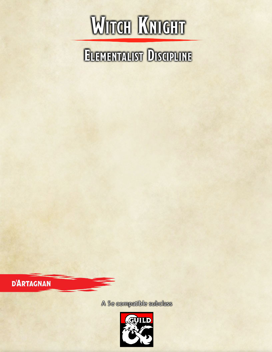 Witch Knight: Elementalist Discipline - Dungeon Masters Guild ...