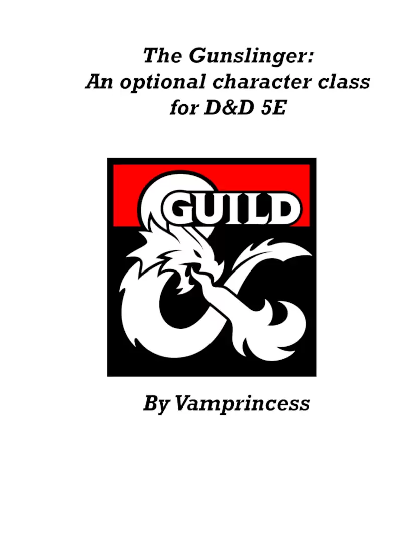 The Gunslinger (Class option for 5e) - Dungeon Masters Guild | DriveThruRPG