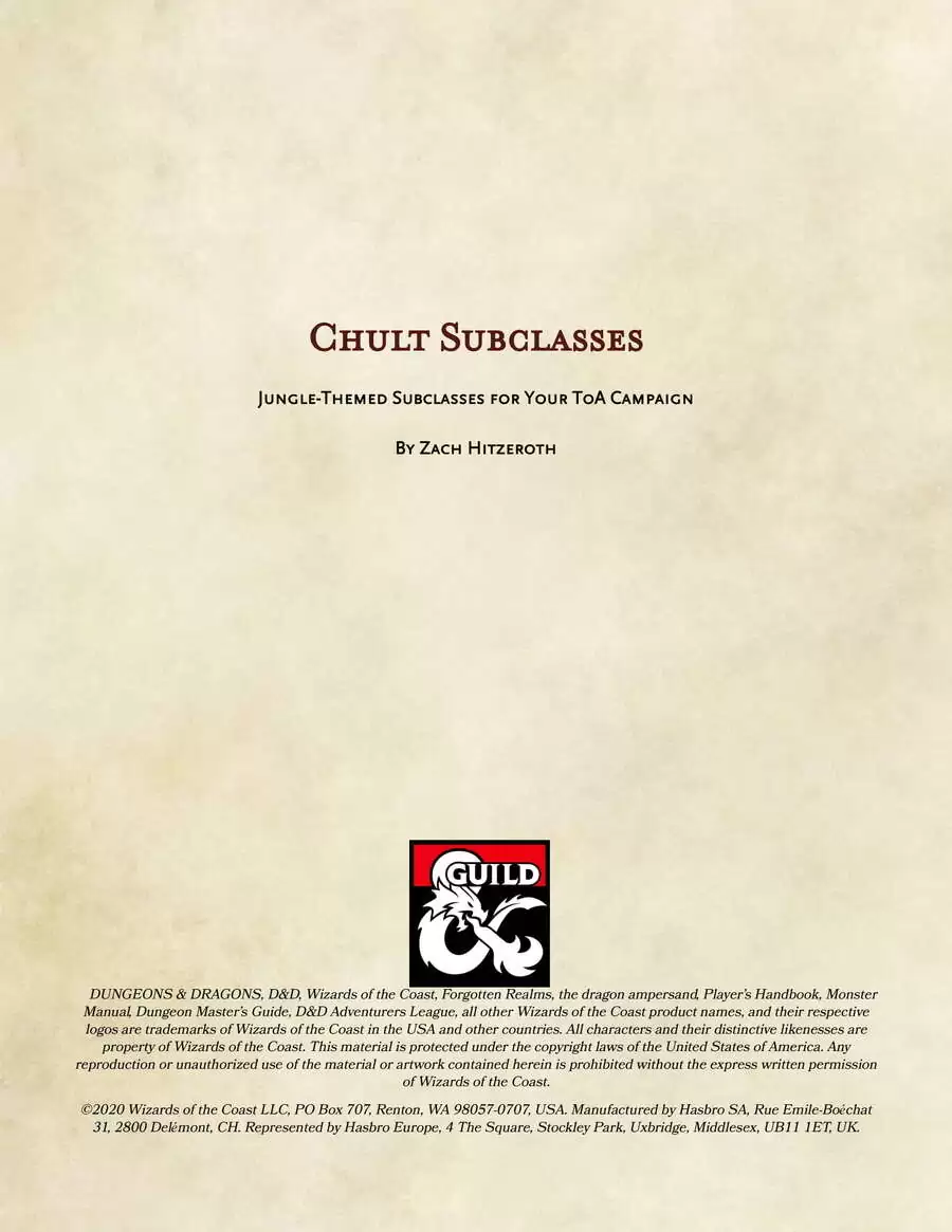 Chult Subclasses - Dungeon Masters Guild | DriveThruRPG