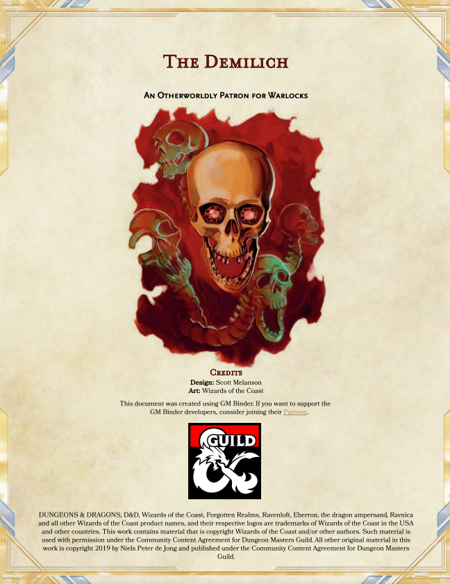 Otherworldly Patron - The Demilich - Dungeon Masters Guild | DriveThruRPG
