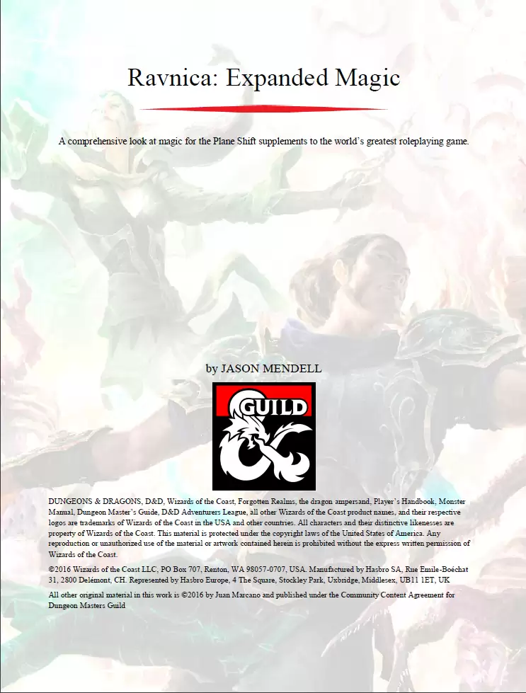 Ravnica: Expanded Magic (Revised) - Dungeon Masters Guild | DriveThruRPG