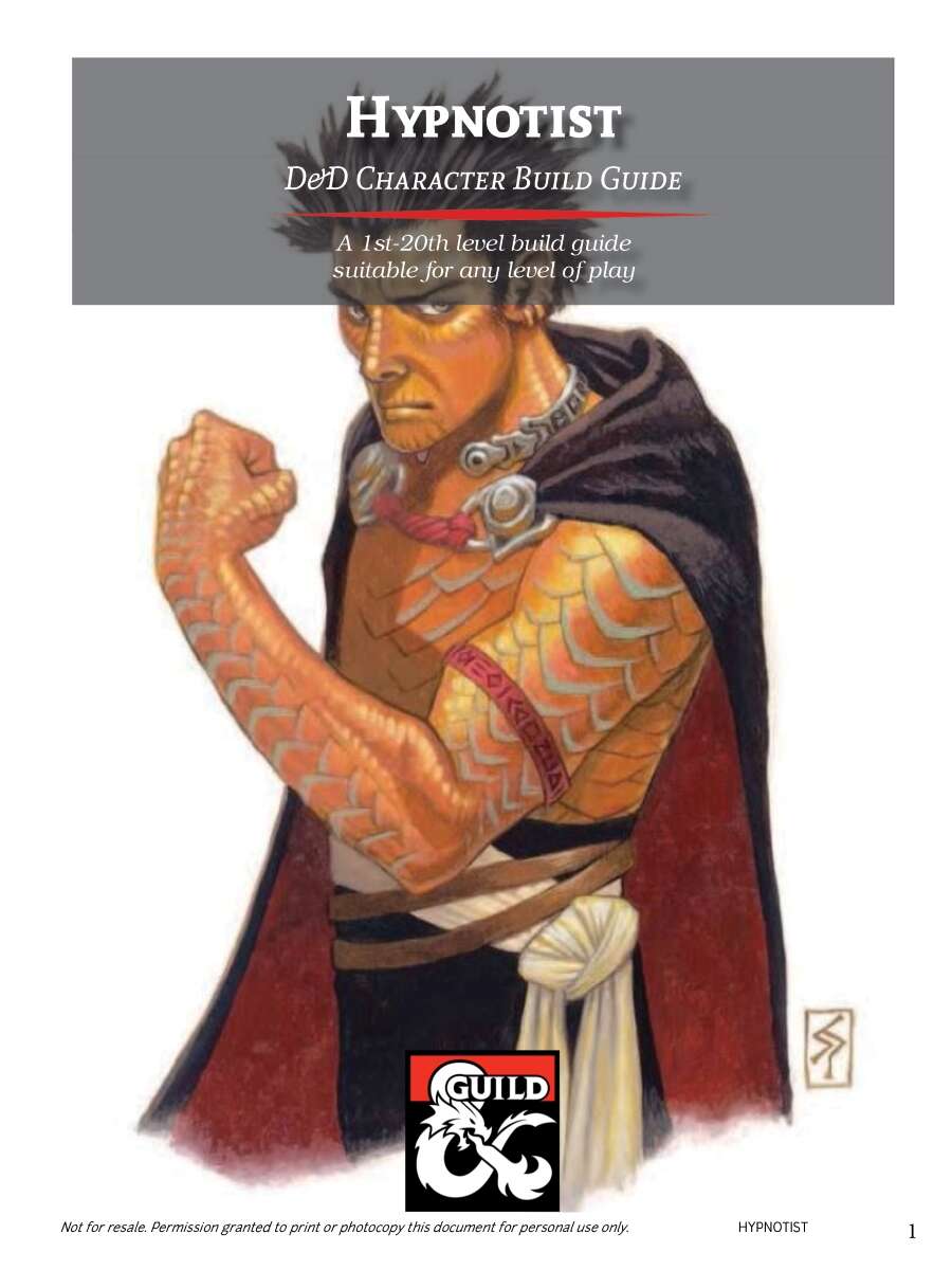 Hypnotist Character Build Guide - Dungeon Masters Guild | DriveThruRPG