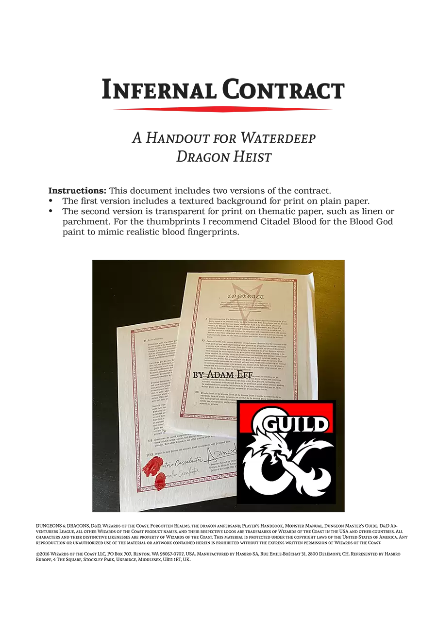 Infernal Contract - Dungeon Masters Guild | DriveThruRPG