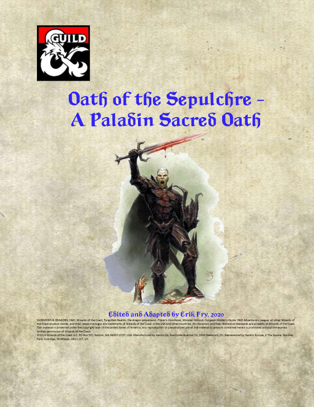 Oath of the Sepulchre - A Paladin Sacred Oath - Dungeon Masters Guild ...
