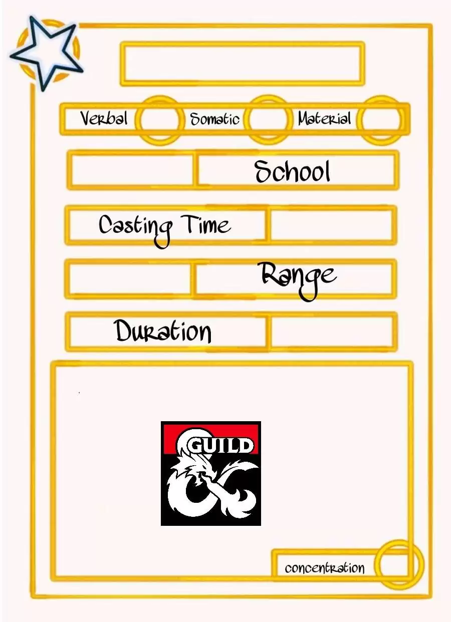 5e Blank Spell reference templates - Dungeon Masters Guild | DriveThruRPG