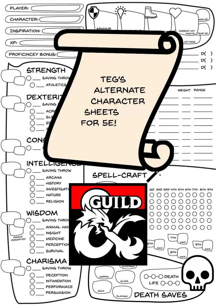 Teg's Alternate Character Sheets for 5e - Dungeon Masters Guild | DriveThruRPG
